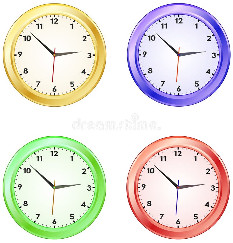 24 Horas De Dial De Reloj Con Los Sectores Del Color Para Cada Hora ...