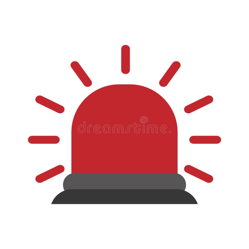 Luz De Alarma Roja Intermitente Aislada En Fondo Negro Ilustración 3D ...