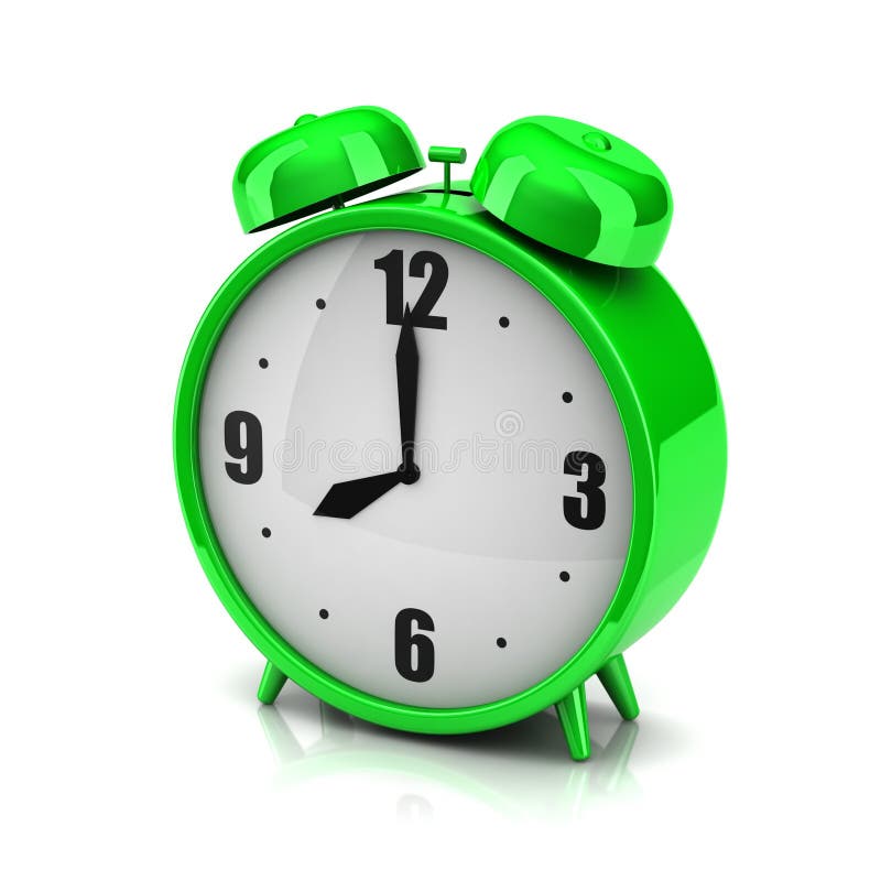 Alarma verde del reloj stock de ilustración. Ilustración de fondo ...