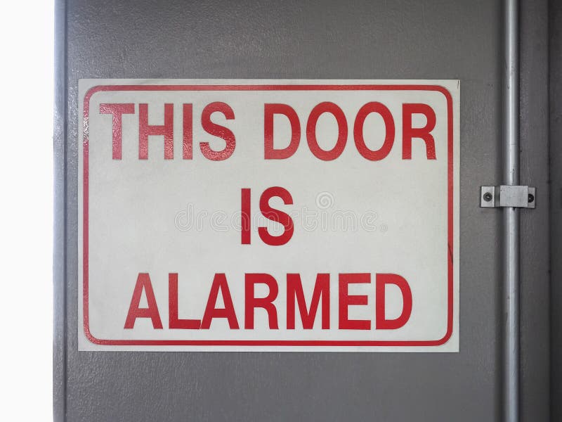 Alarmed door sign stock image. Image of emergency, exit - 285906411