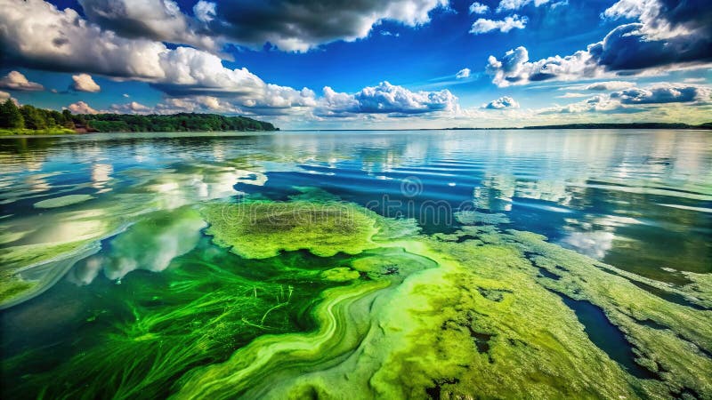 Harmful Green Algae Bloom Threatens Lake Ecosystem a Visual ...