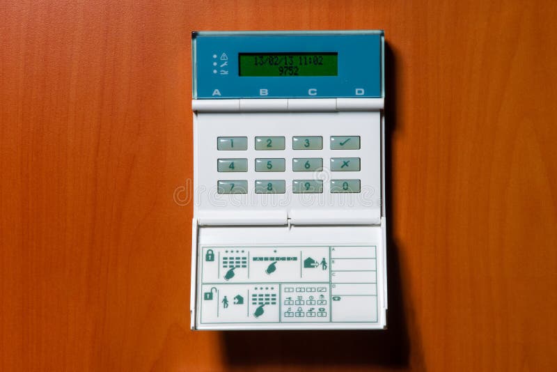 Touchpanel To Activate The Alarm Stock Image - Image of digital ...