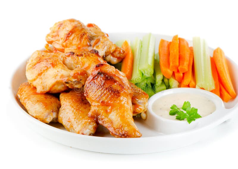 Alitas de pollo Buffalo foto de archivo. Imagen de blanco - 29748848