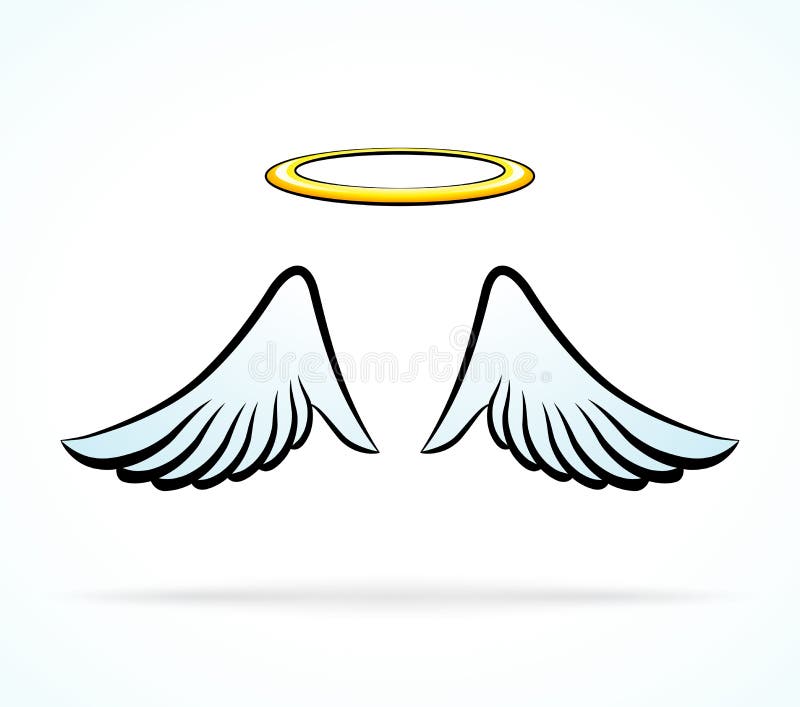 Alas Del ángel Con La Aureola Ilustración del Vector - Ilustración de ...