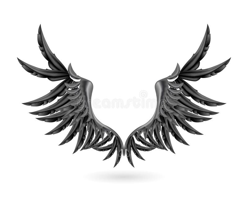 Alas negras ilustración del vector. Ilustración de elemento - 20080816