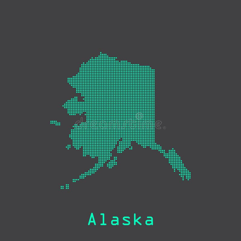 Alaska Abstract Dots State Map. Dotted Style. Stock Vector ...