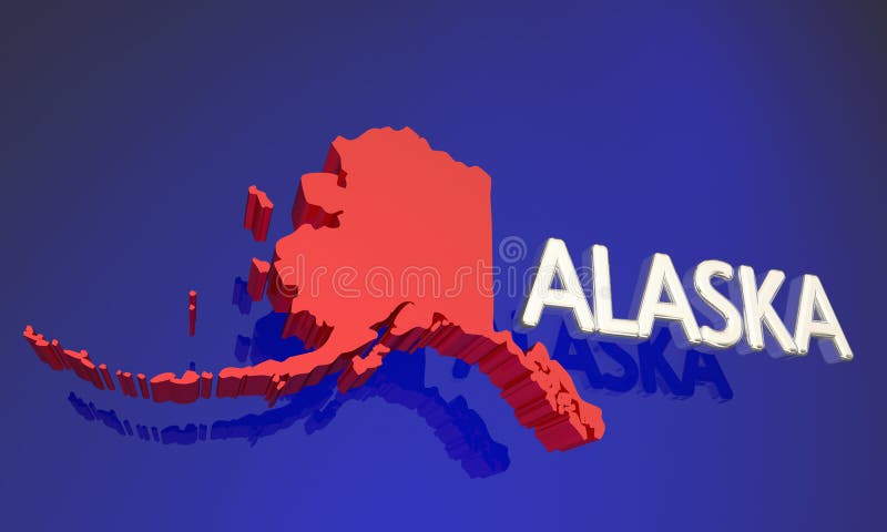 Alaska AK Red State Map Name Stock Illustration - Illustration of ...