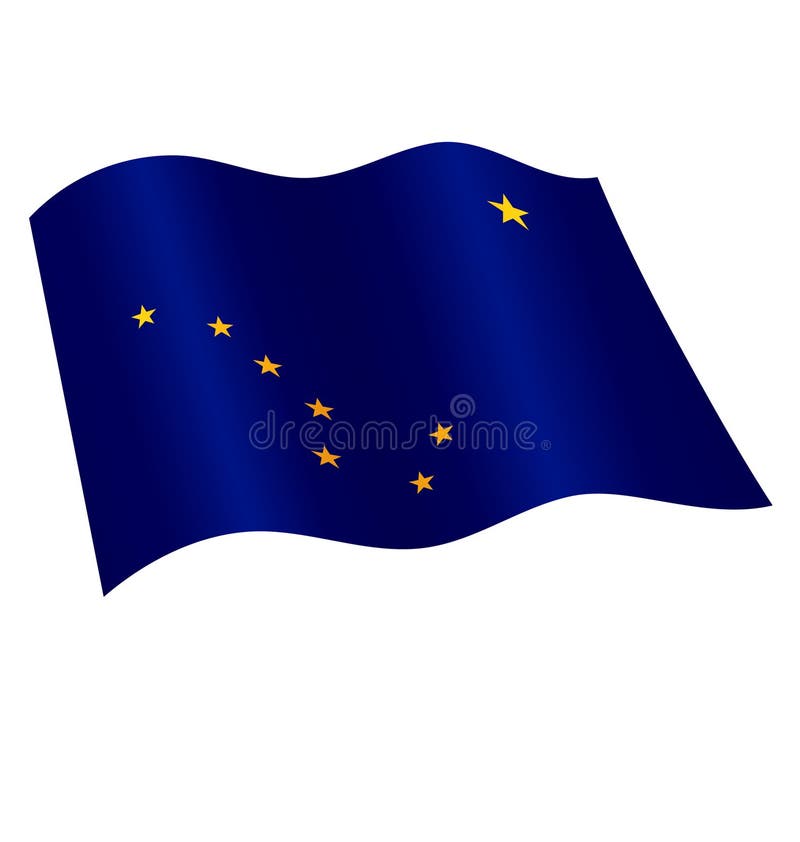 Alaska Ak State Flag Flying Stock Vector - Illustration of stars ...