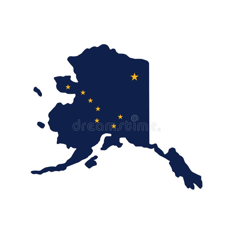 Alaska Ak State Flag in Map Shape Stock Vector - Illustration of icon ...