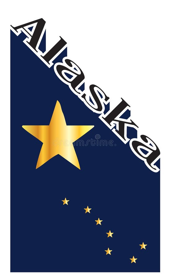 Alaska Angled Shadow Text with Flag Stock Vector - Illustration of ...