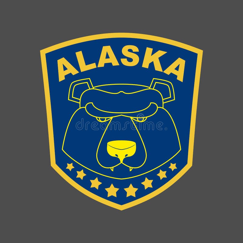 Alaska Bear. Stripe Or Emblem Depicting Muzzle Of A Bear. Alaska Stock ...