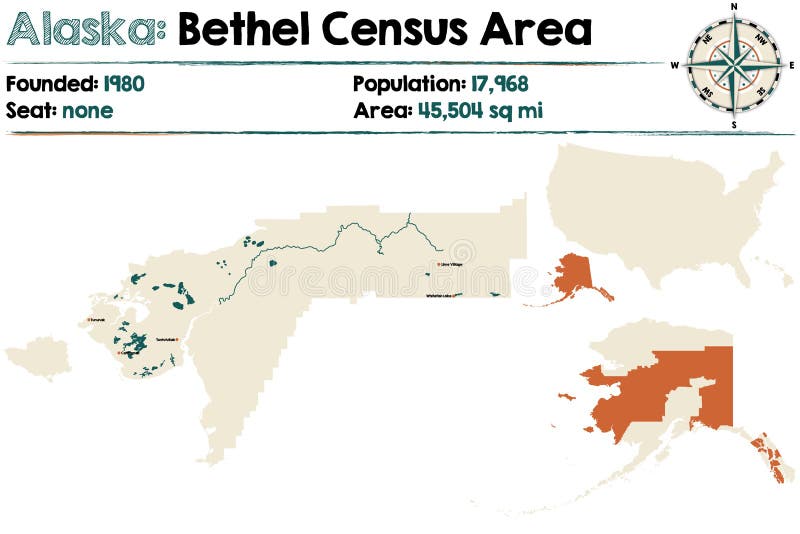 Alaska: Bethel Census Area stock vector. Illustration of information ...