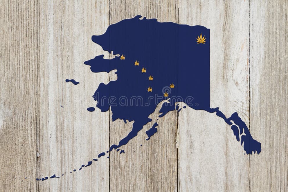 Alaska Cannabis Leaf State Flag Map Stock Image - Image of american ...