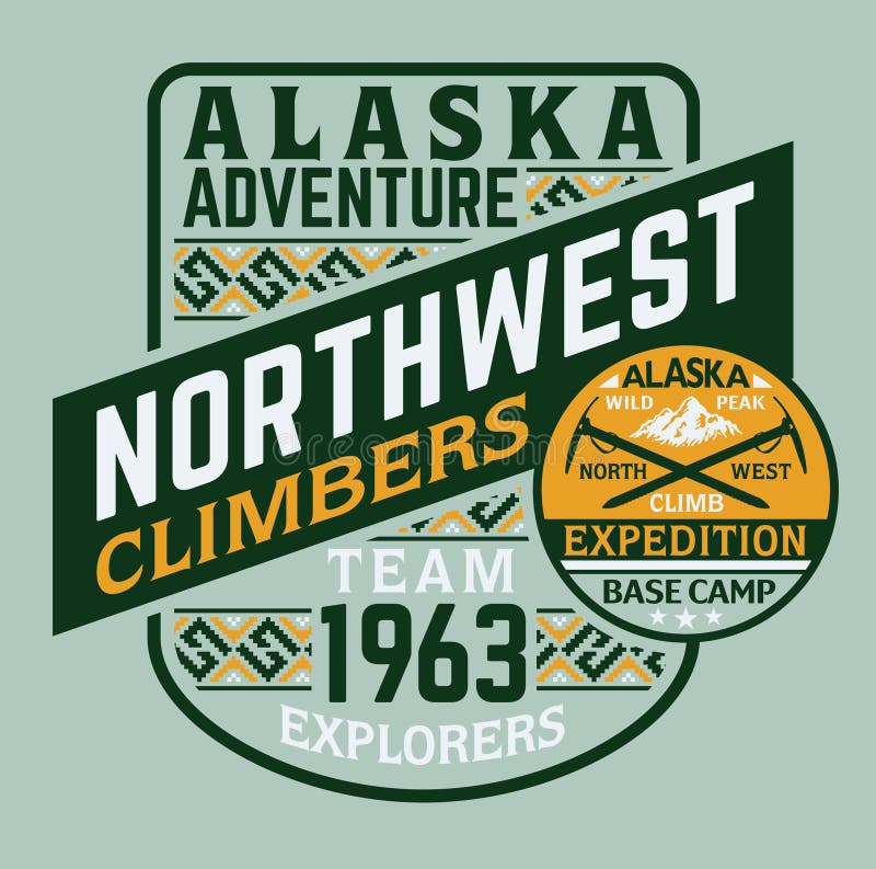 Alaska Climber Adventure Explorer Expedition Stock Vector ...