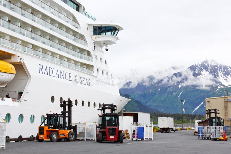 Alaska Cruise Ship Baggage Loading Editorial Stock Image - Image of ...