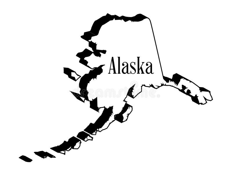 Alaska Outline Map stock illustration. Illustration of artwork - 130697274