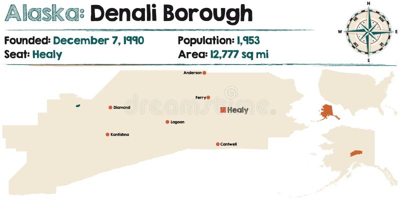 Alaska: Denali Borough stock vector. Illustration of flag - 94805799