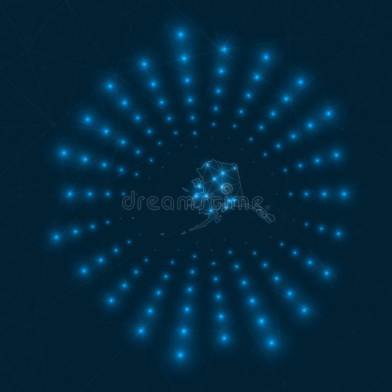 Alaska digital map. stock vector. Illustration of grid - 182815493