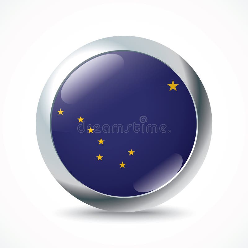 Alaska flag button stock vector. Illustration of alaska - 125167995