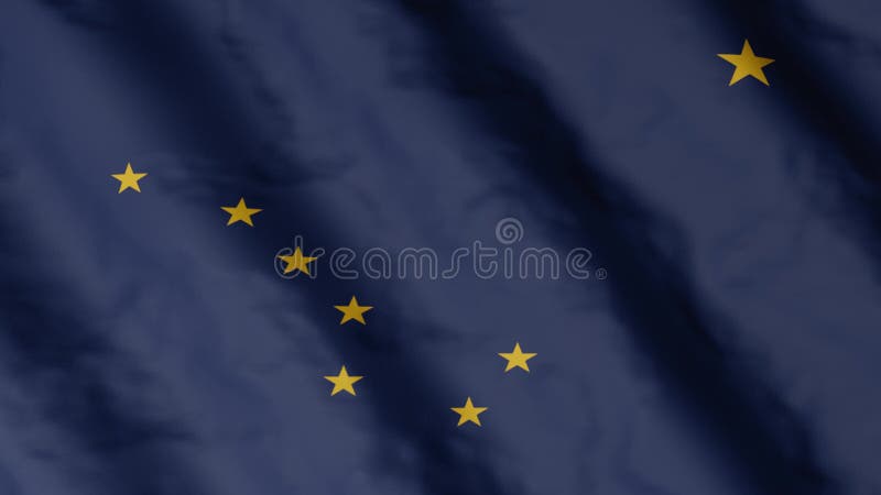 Alaska Flag on Flagpole. AK Flag Fluttering in the Wind Stock Footage ...