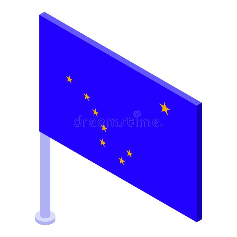 Alaska Flag Icon Isometric Vector. Arctic Map Stock Vector ...