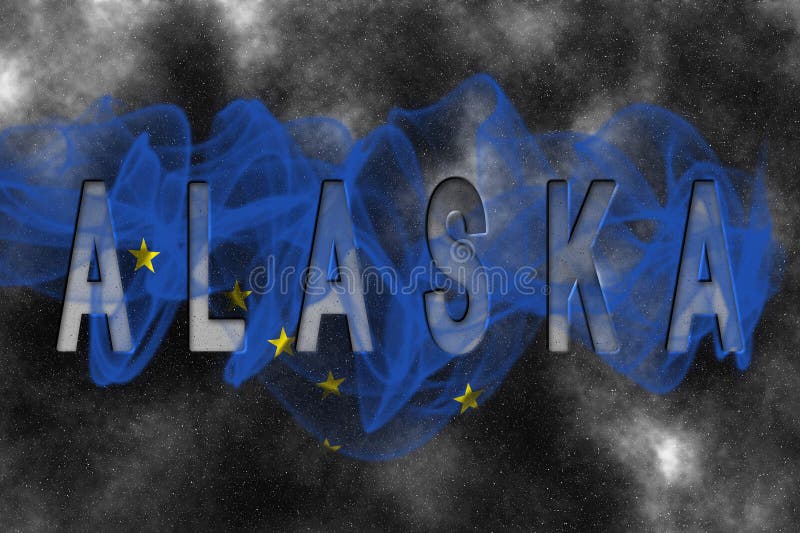 Alaska Flag with Starry Background Stock Illustration - Illustration of ...