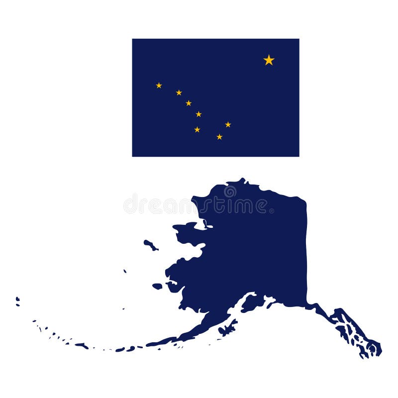 Alaska Flag and state map stock vector. Illustration of land - 94131488