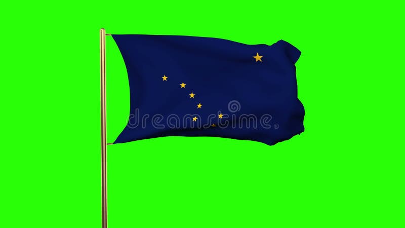 Alaska Flag with Fabric Texture that Moves in the Wind. Smooth Movement ...