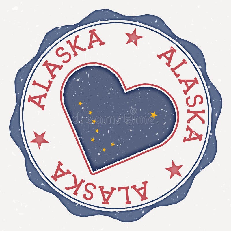 Alaska heart flag logo. stock vector. Illustration of flag - 268052207