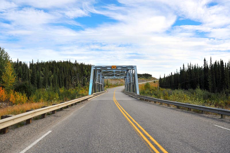 Alaska highway bridge stock image. Image of trees, clouds - 26700027
