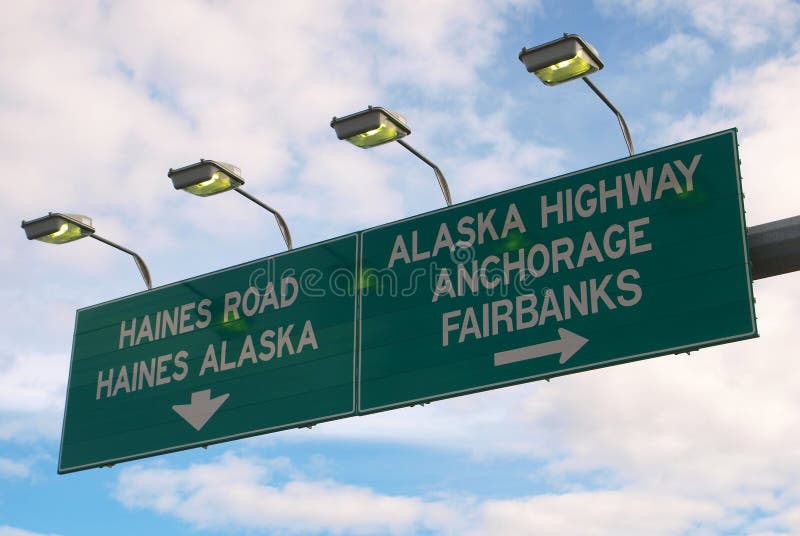 Alaska highway signs stock photo. Image of arrow, highway - 88291324