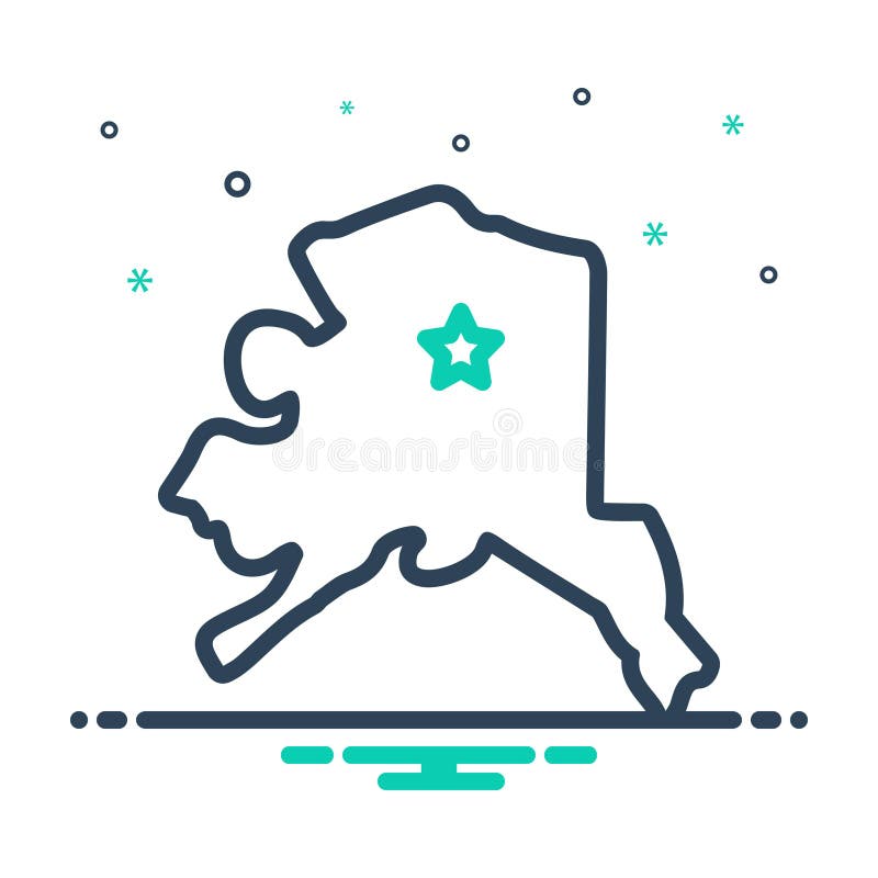 Mix Icon for Alaska, Map and Region Stock Illustration - Illustration ...