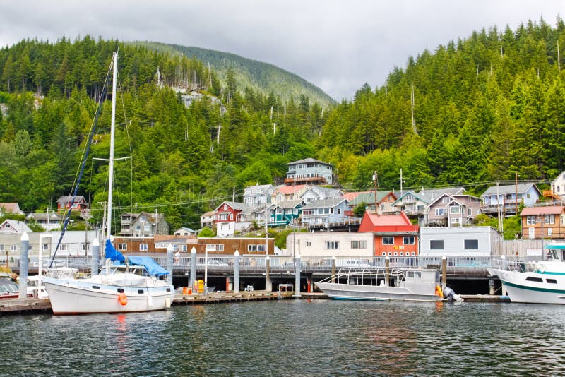 Alaska Ketchikan Waterfront Editorial Photography - Image of green ...