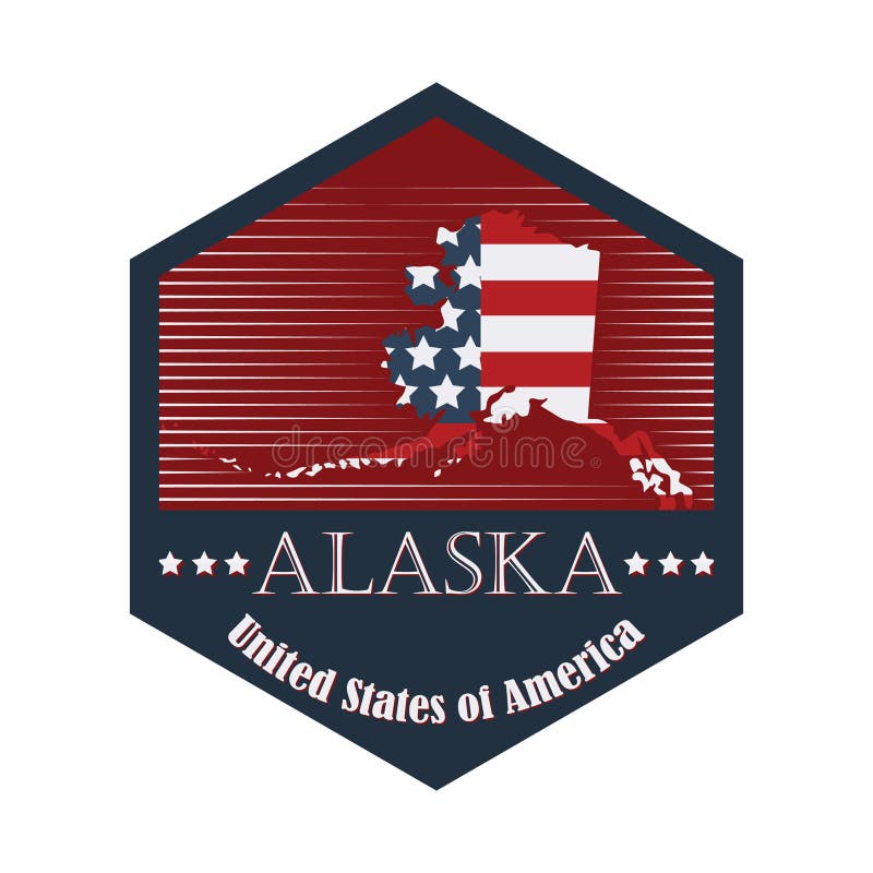 Alaska Label Flat Sticker Design. Stock Vector - Illustration of modern ...