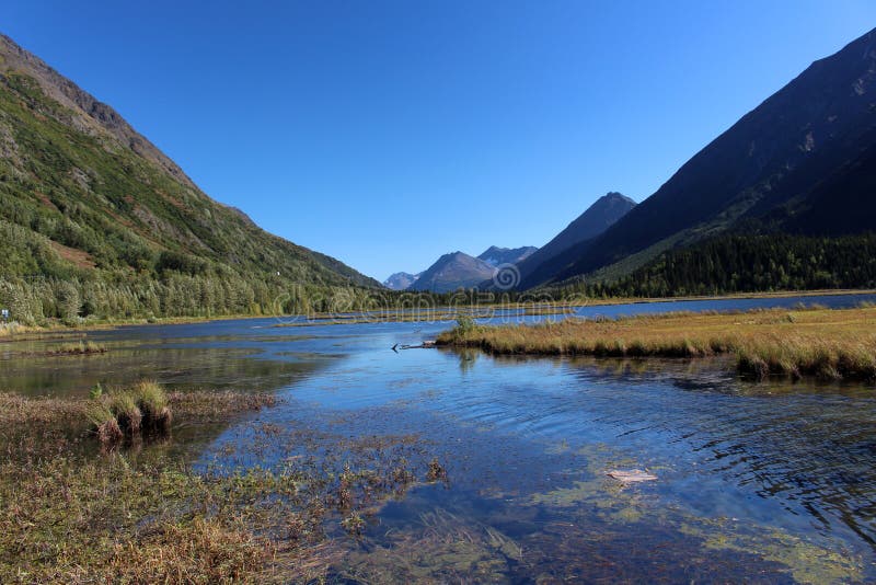 Alaska Landscape in Bright Sunshine Stock Photo - Image of sunshine ...