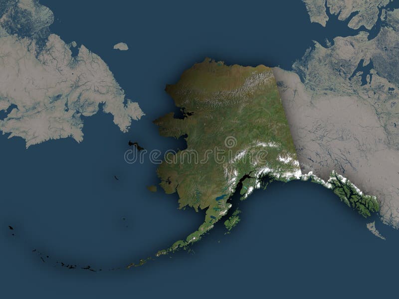 Alaska on a Map with State Borders and Cities Stock Illustration ...