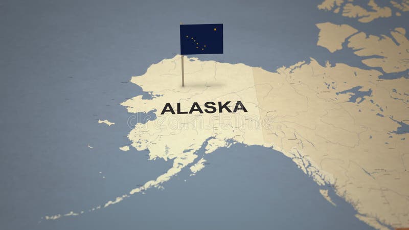 Alaska Map with State Flag stock video. Video of tourism - 211996535