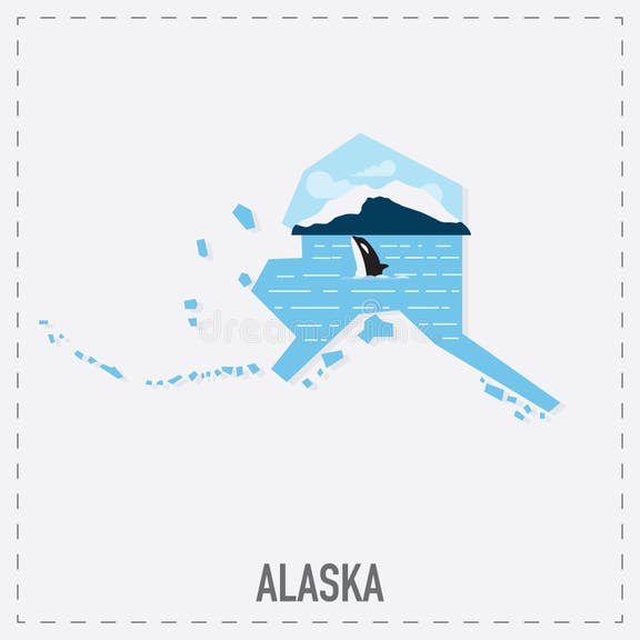 Alaska Map Sticker. Vector Illustration Decorative Design Stock Vector ...