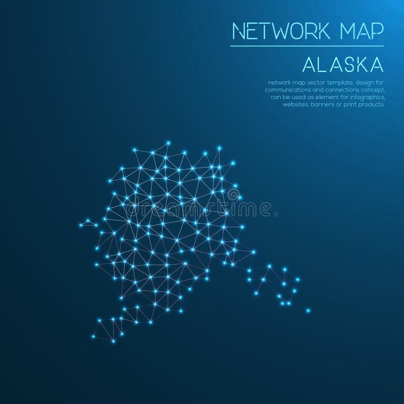 Alaska network map. stock vector. Illustration of molecular - 92730644