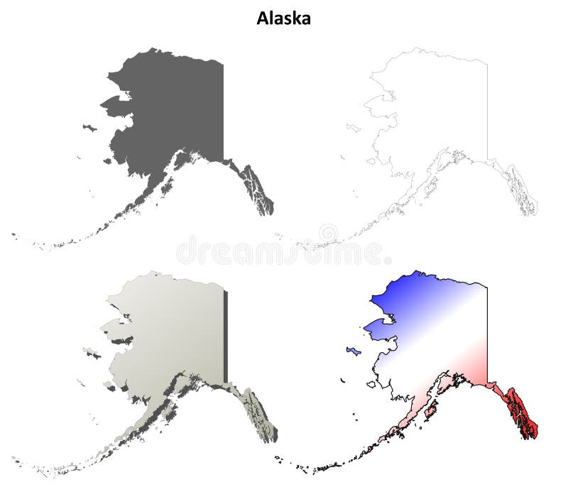 Alaska Map Outline Vector Design Template. Editable Stroke Stock Vector ...