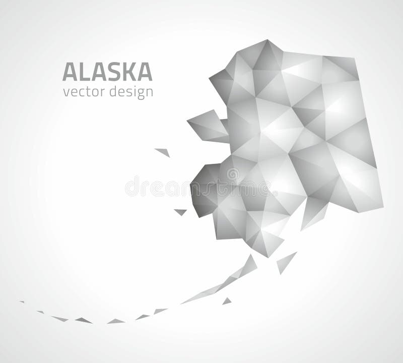 Alaska Vector Grey and Silver Polygonal Mosaic 3d Map Stock Vector ...