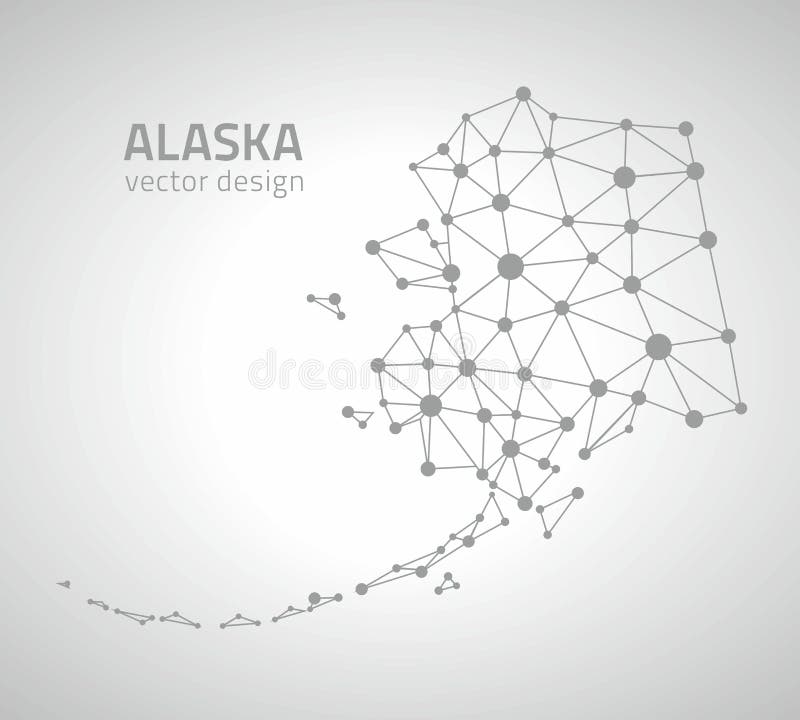 Alaska 3d Grey Vector Shadow Triangle Polygon Map Stock Vector ...