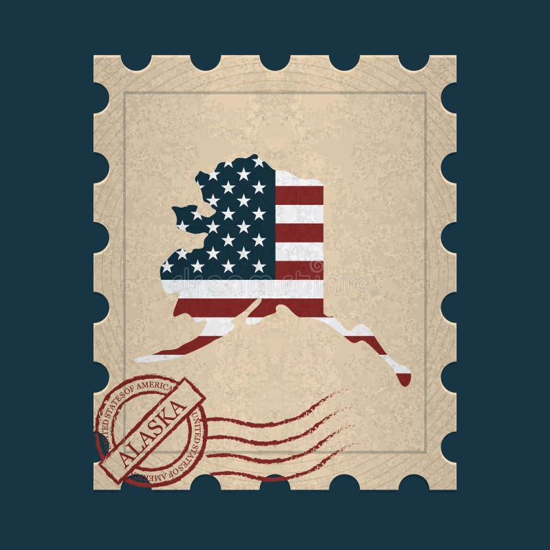 Alaska Postage Stamp. Vector Illustration Decorative Design Stock ...
