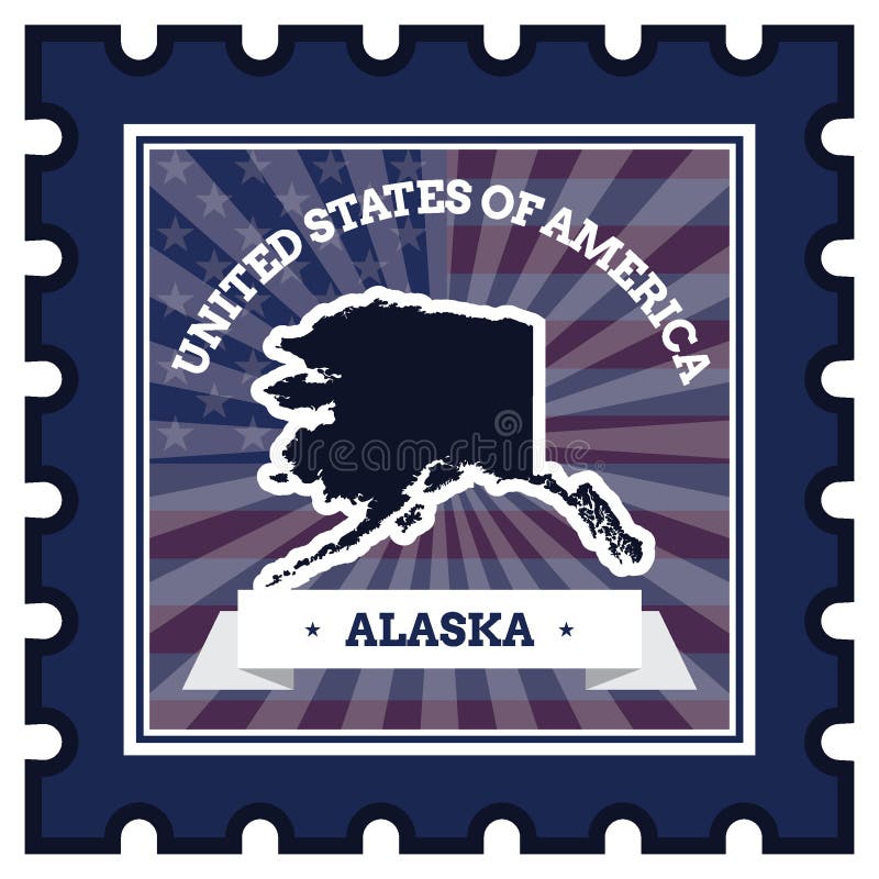 Alaska Postage Stamp. Vector Illustration Decorative Design Stock ...