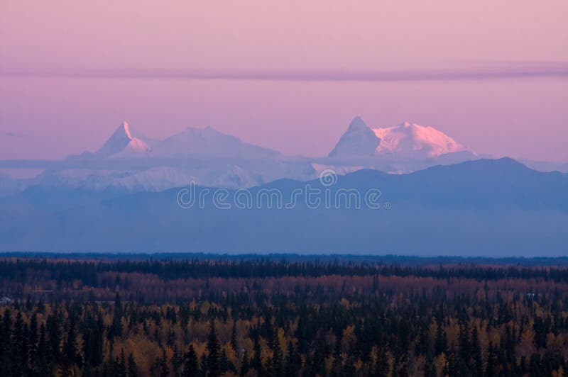Alaska Range at Sunset stock photo. Image of fairbanks - 16176270