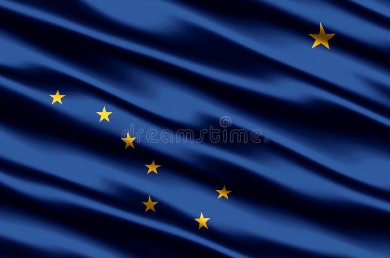 Alaska Realistic Flag Illustration. Stock Illustration - Illustration ...