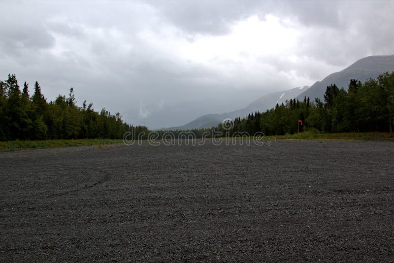 Alaska Runway between the Mountains Stock Image - Image of flying ...