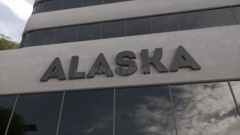 Alaska Sign on a Modern Skyscraper. Alaska Building Stock Video - Video ...