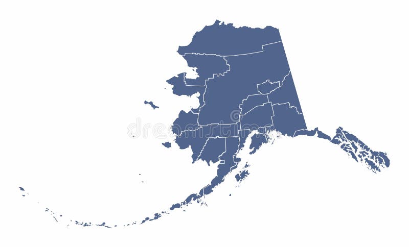 Alaska State Administrative Map Stock Vector - Illustration of isolated ...
