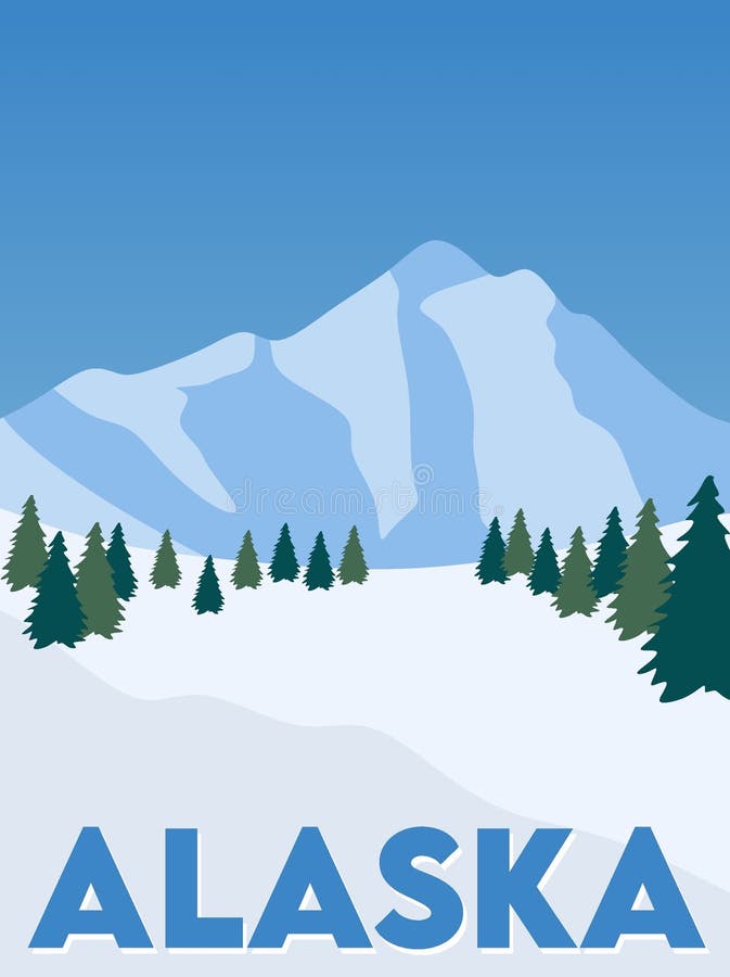 Alaska State with Beautiful View Stock Vector - Illustration of state ...